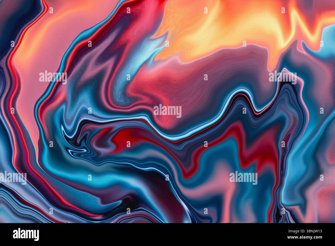 A vibrant abstract design with dynamic, flowing shapes and fire-like ...