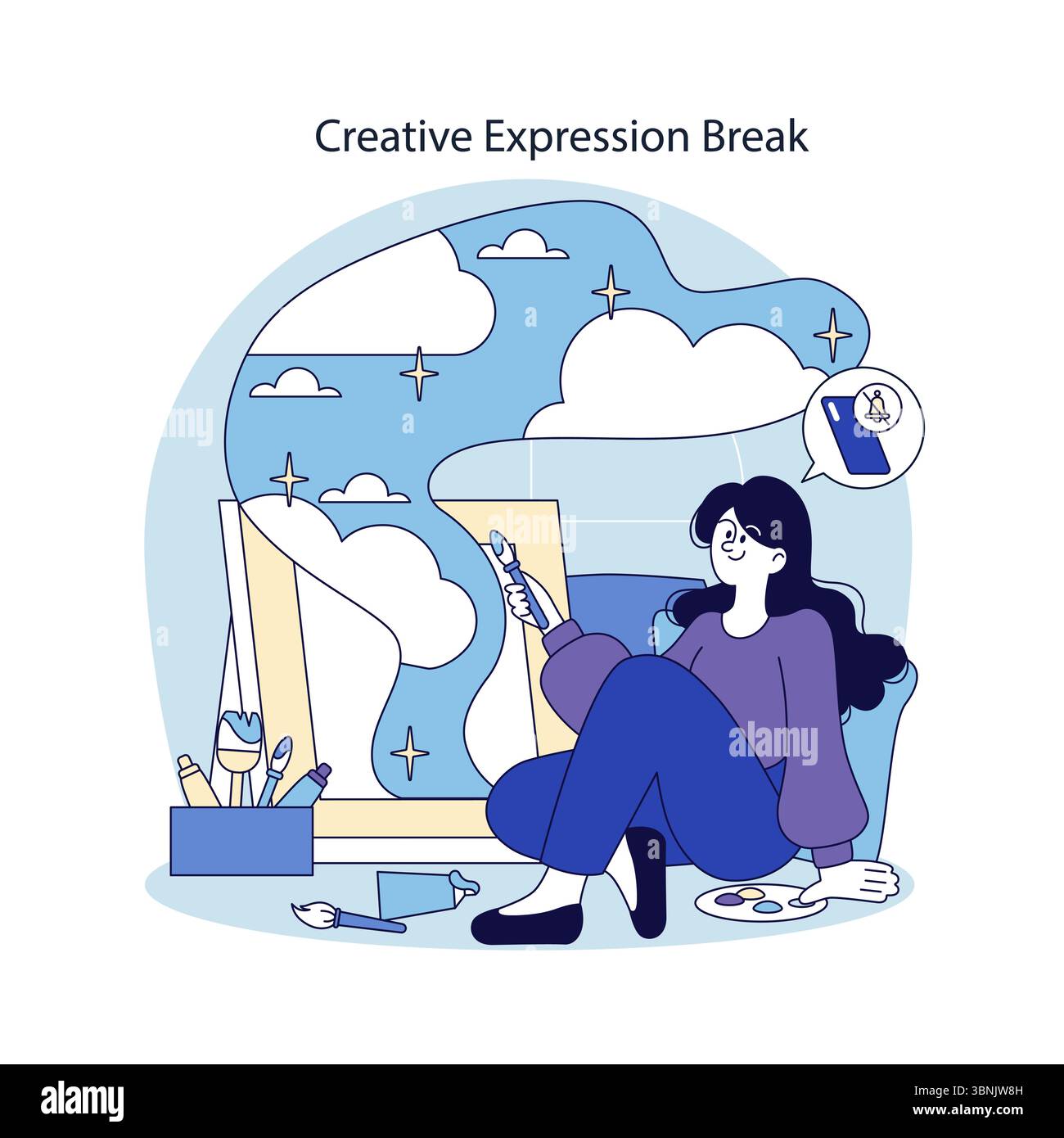 Self expression through painting Stock Vector Images - Alamy