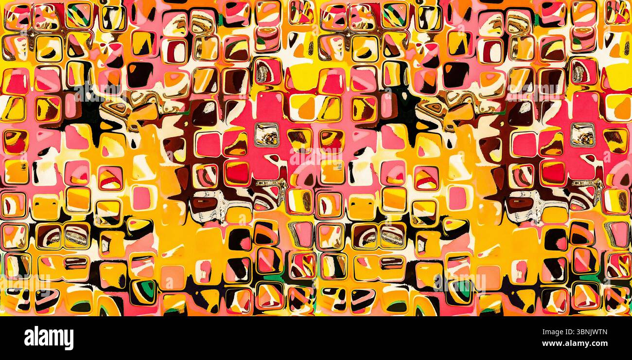 Abstract blotched random mosaic shape square seamless border pattern ...