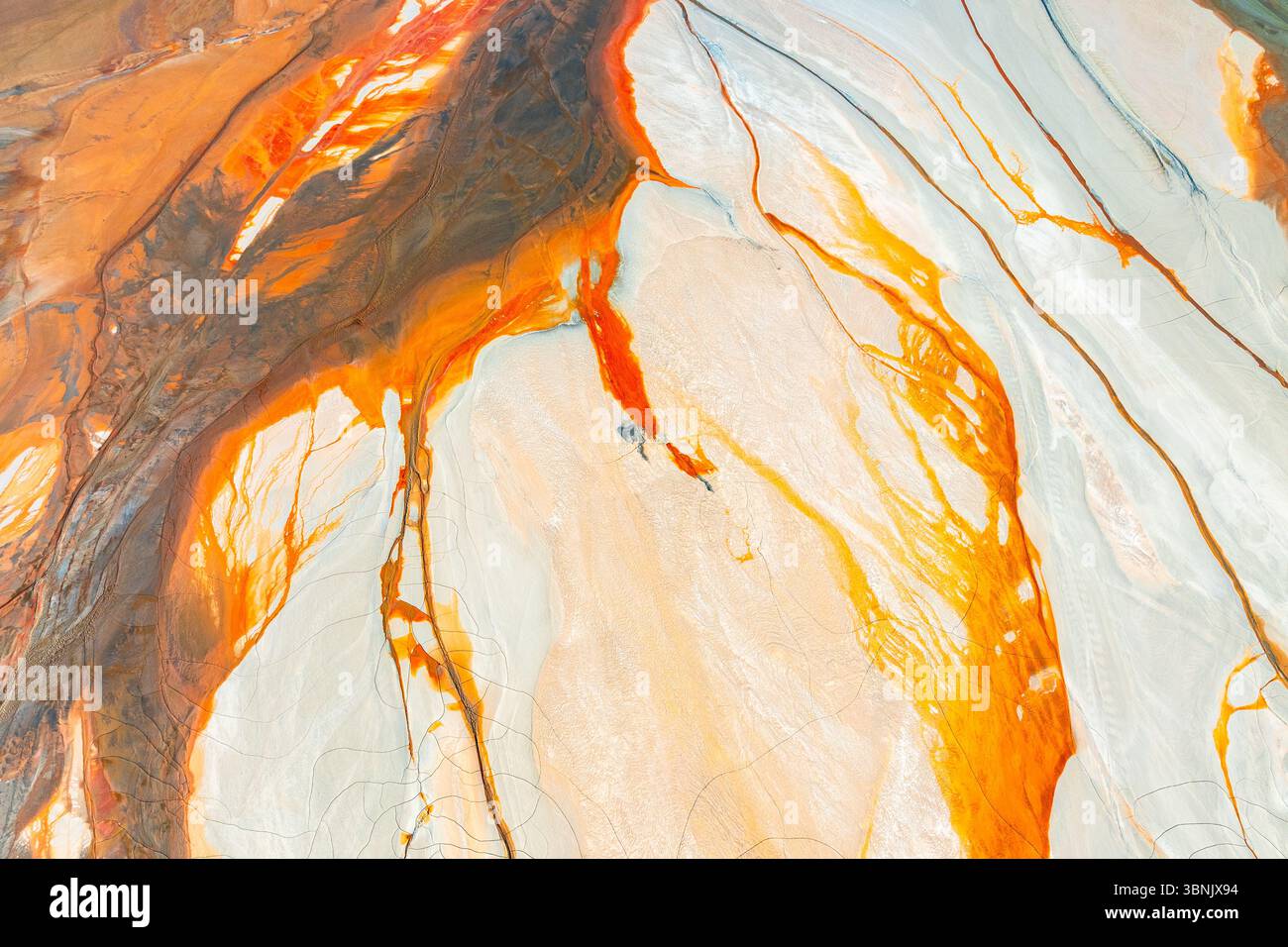 Aerial view of vibrant and dynamic landscape patterns resembling a ...