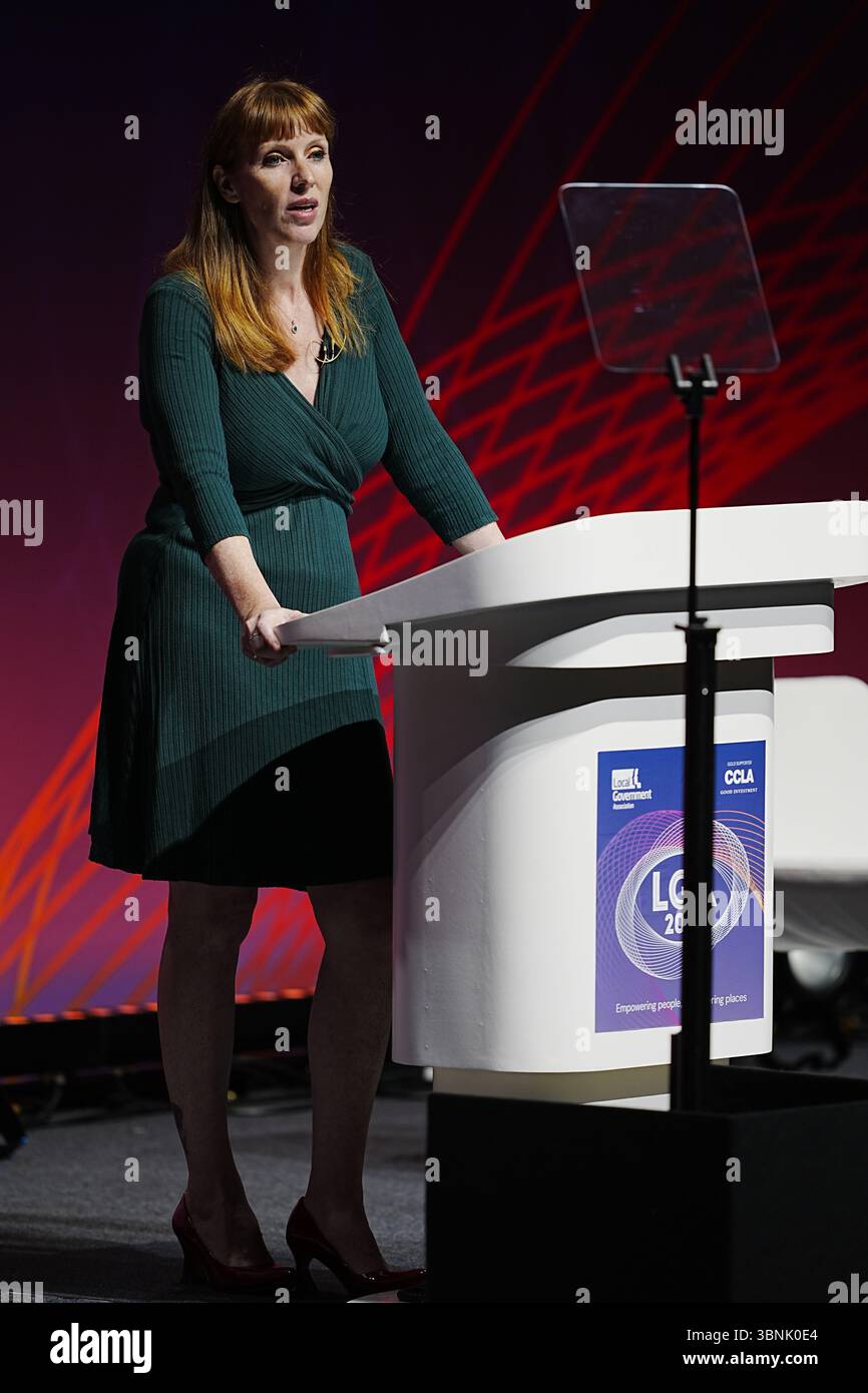 Deputy Prime Minister Angela Rayner speaking during the Local ...