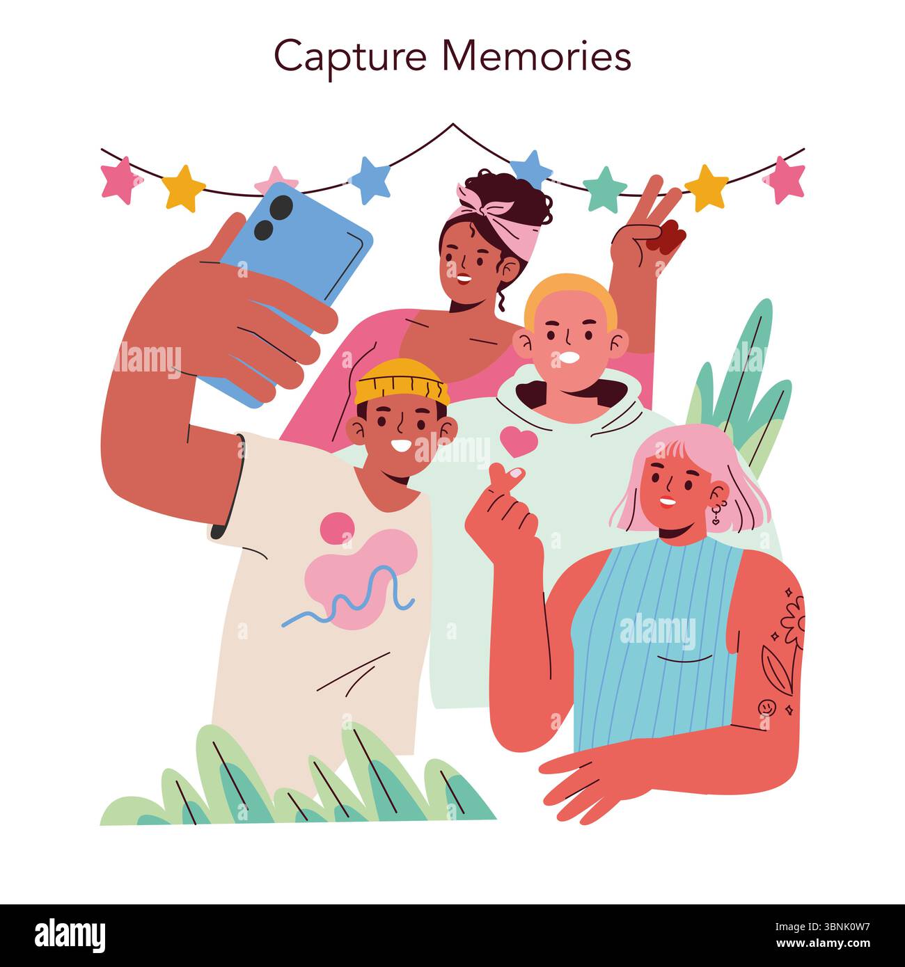 Cheerful lifestyle moment Stock Vector Images - Alamy