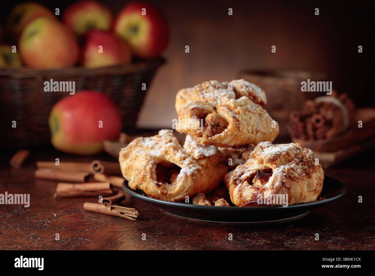 Homemade mini apple strudels with apples and cinnamon. Fresh baked ...