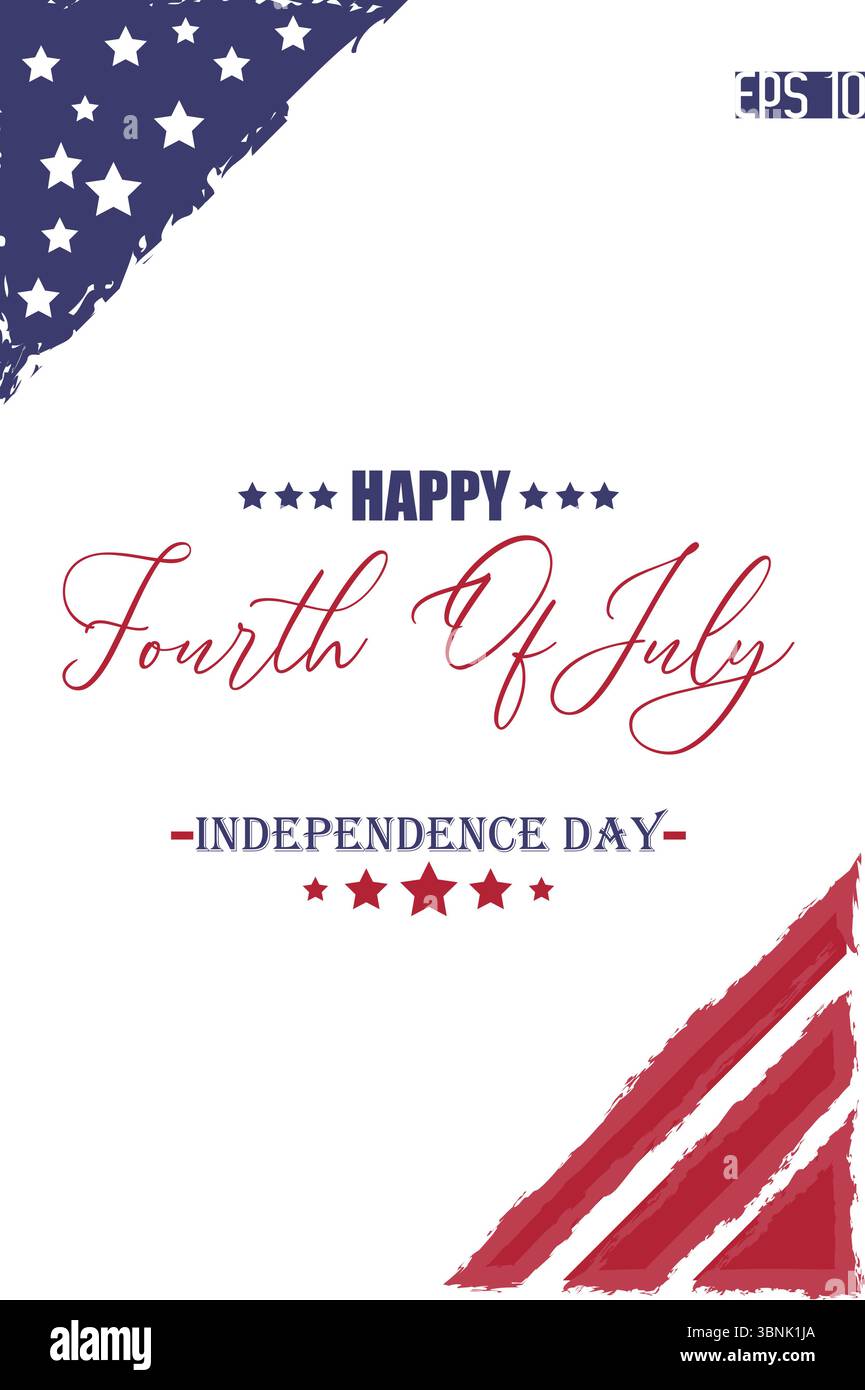 Happy 4th of July USA Independence Day Modern Typescript Text USA ...