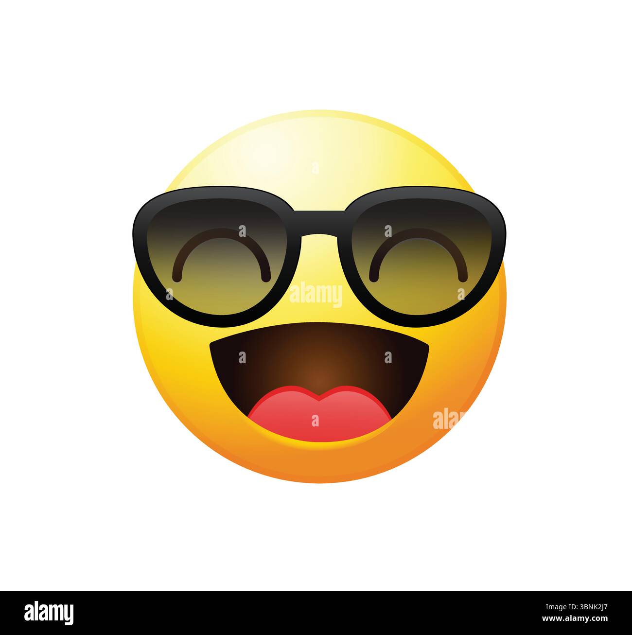 High quality emoticon with sunglasses. Emoji vector. Cool smiling Face ...