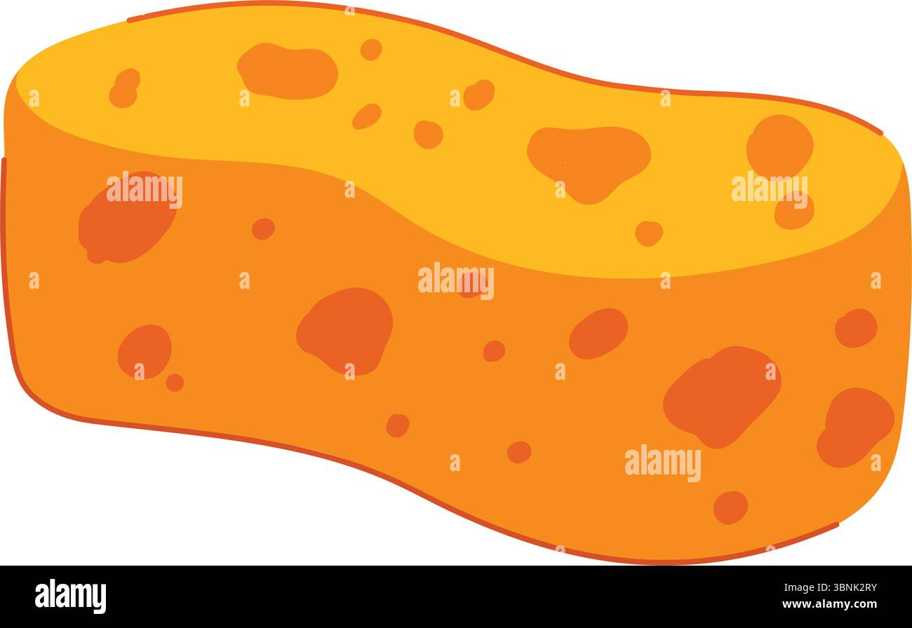 scrubber yellow sponge cartoon vector illustration Stock Vector Image ...