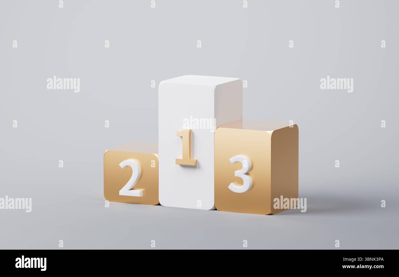 Competition rankings podium steps, 3d rendering. 3D illustration Stock ...