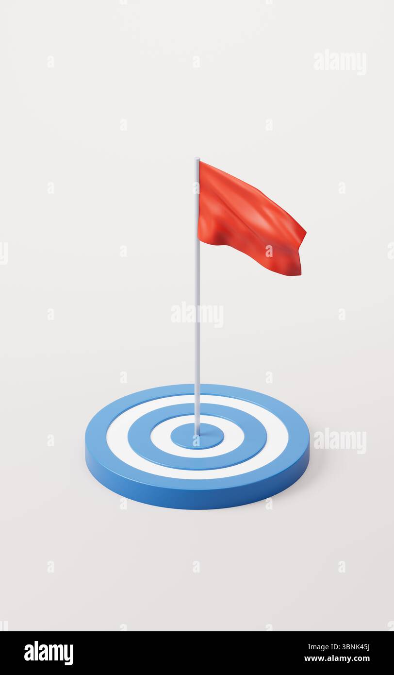 Target center with a flag, 3d rendering. 3D illustration Stock Photo ...