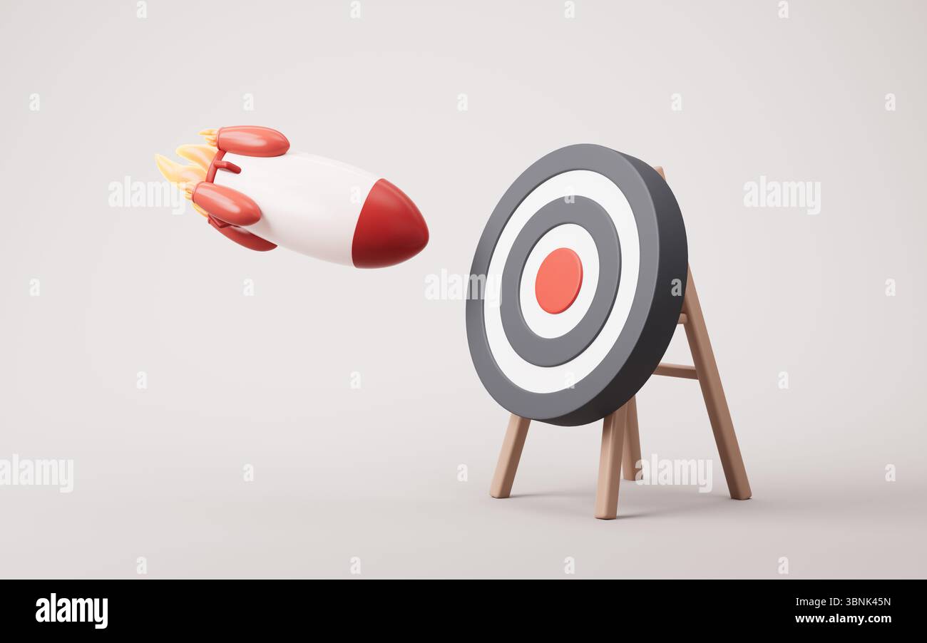 Target center and rocket with business target concept, 3d rendering. 3D ...