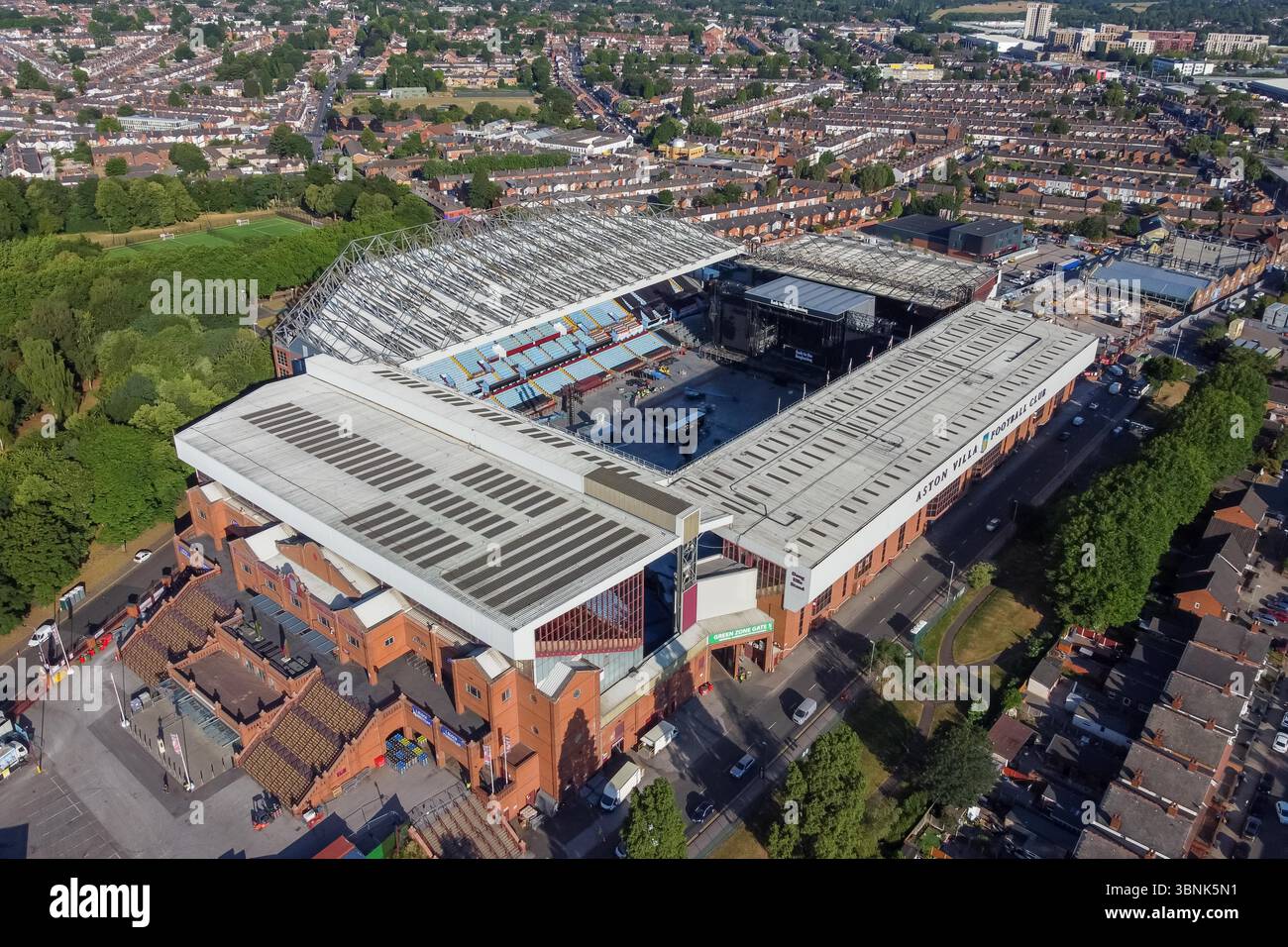 Birmingham, UK. 3rd July 2025. Aerial view of Villa Park stadium home ...