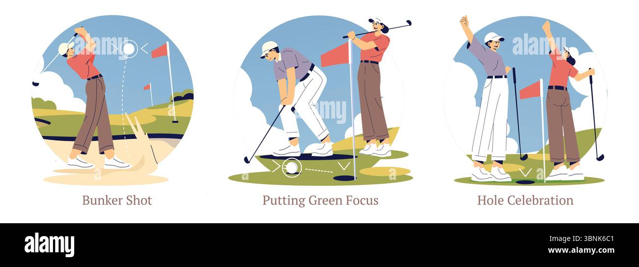 Celebrating successful putt on Stock Vector Images - Alamy
