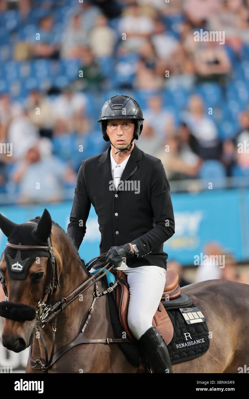 Martin Fuchs of Switzerland with Commissar Pezi during the Turkish ...