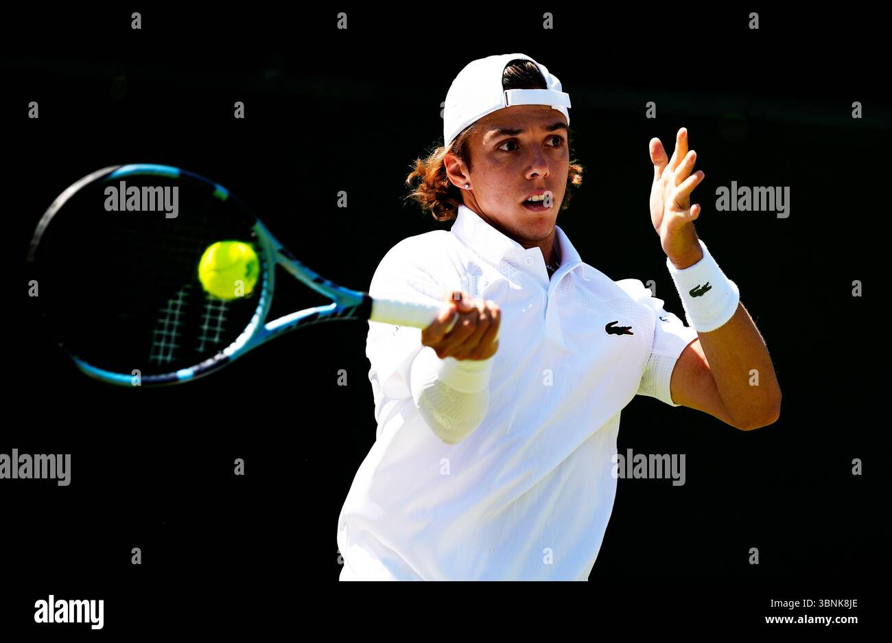 Arthur Cazaux during his match against Alex de Minaur on day four of ...