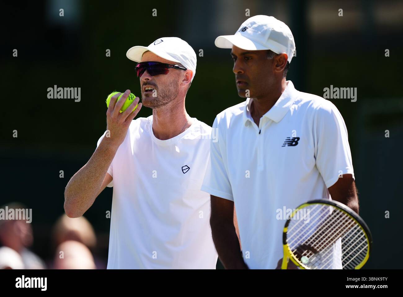 Jamie Murray and Rajeev Ram during their match against Francisco Cabral ...