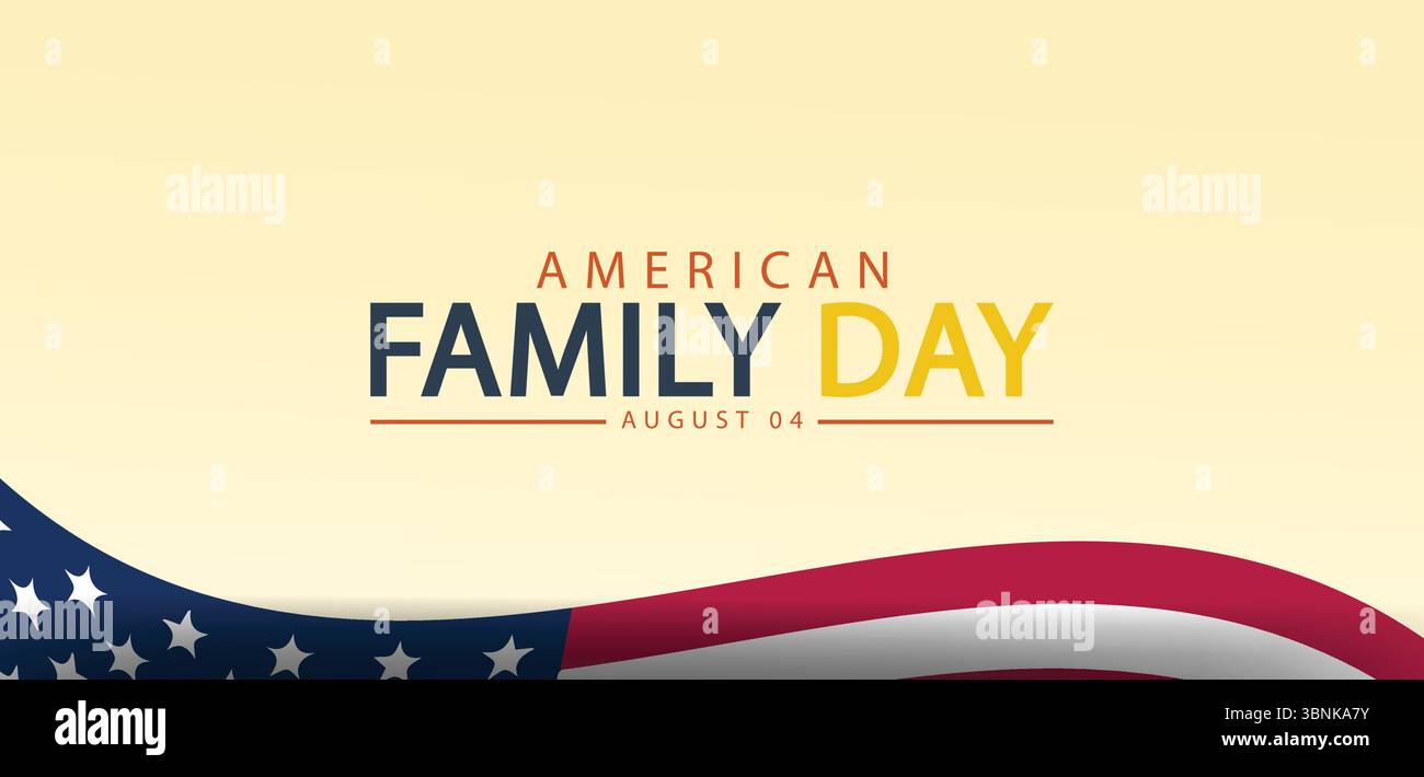 Modern American Family Day Banner with USA Flag and Gradient Background ...
