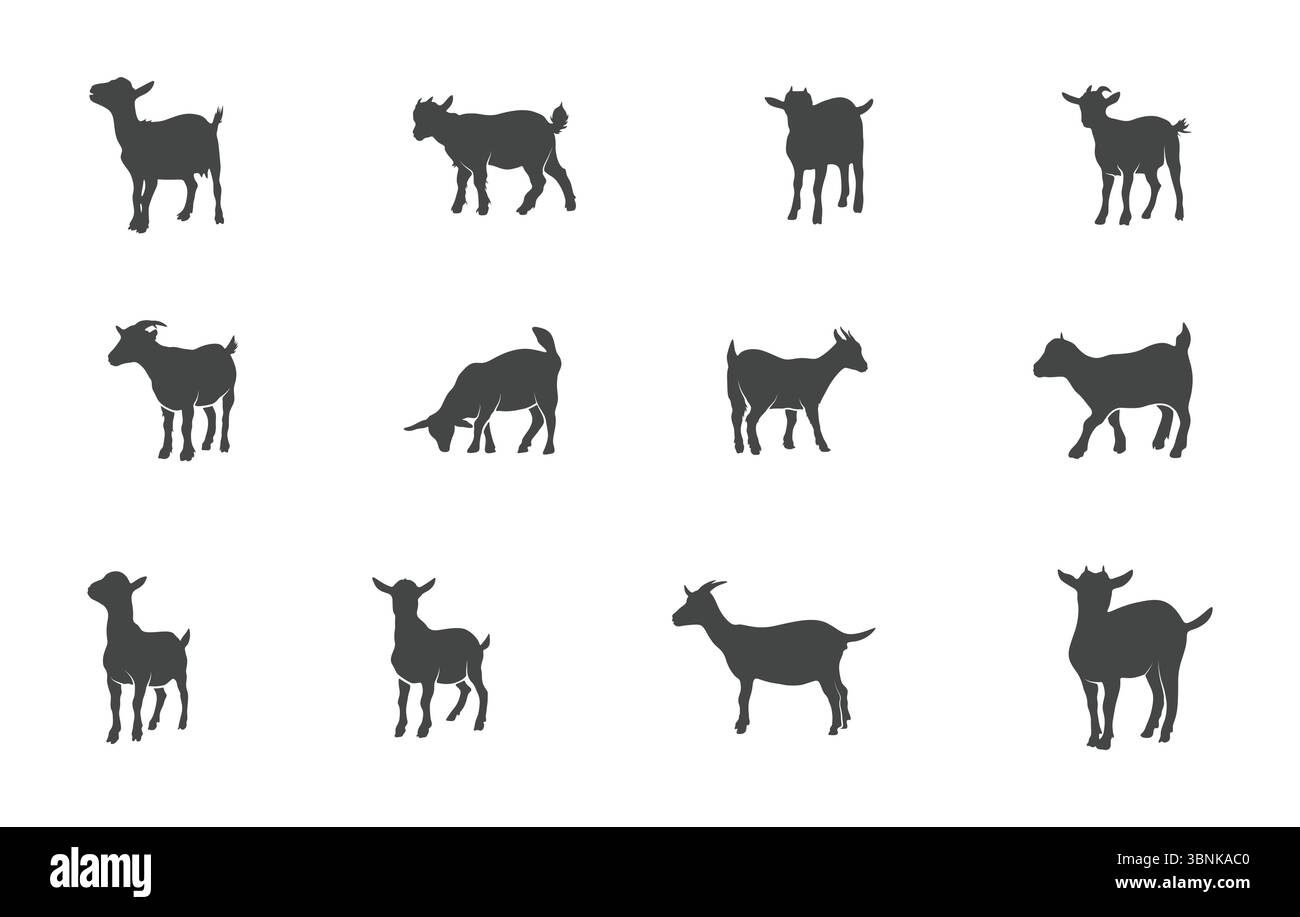 Pygmy goats silhouette, Pygmy goats svg, Goat svg, Goat silhouette ...