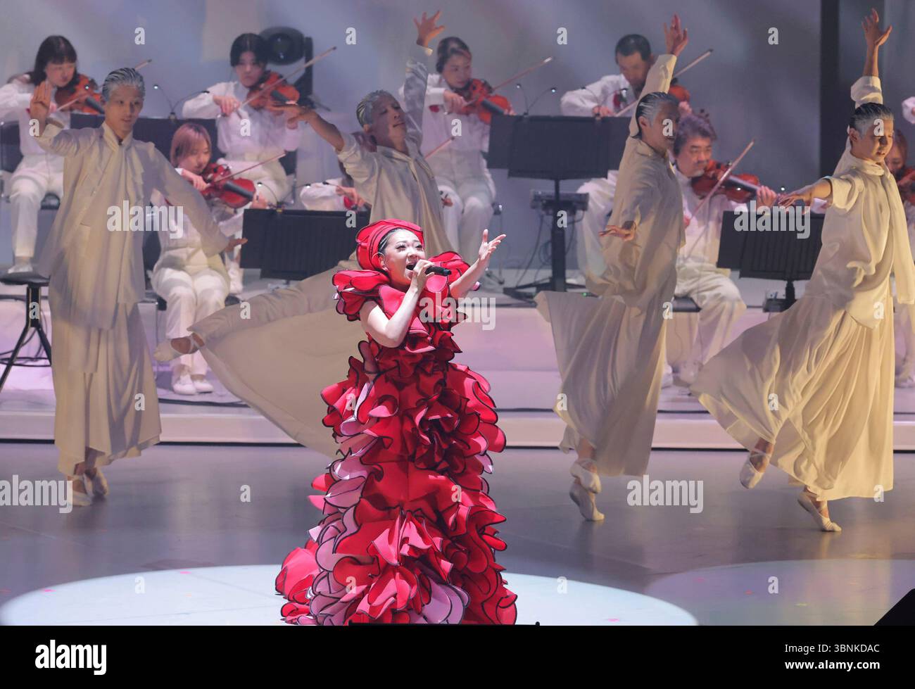 Singer Misia performes a song during a "Japan Day" ceremony held to ...