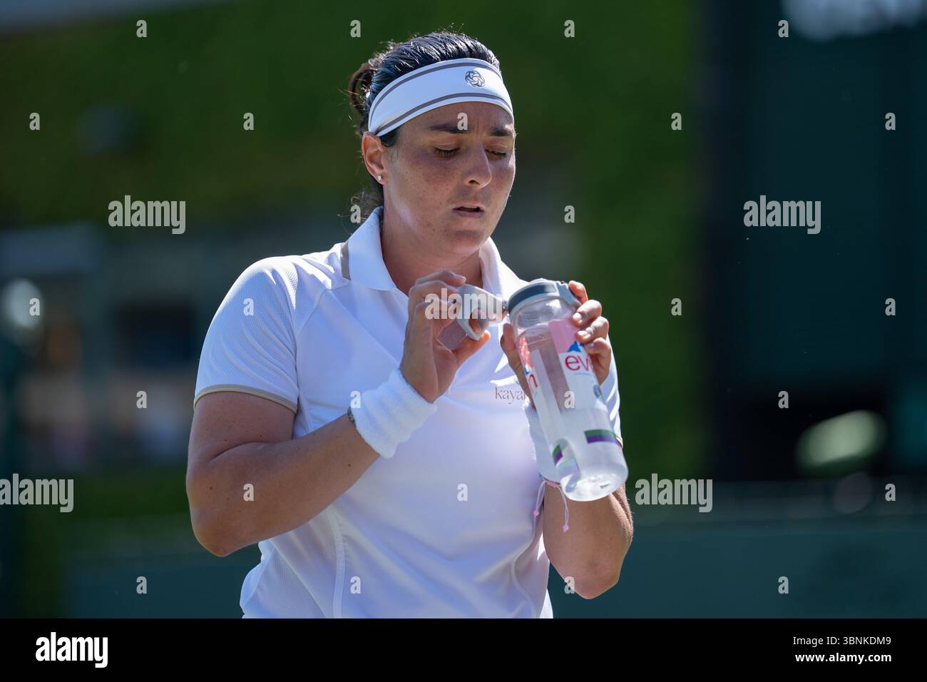 LONDON, ENGLAND - JUNE 30: Ons Jabeur of Tunesia during Wimbledon 2025 ...