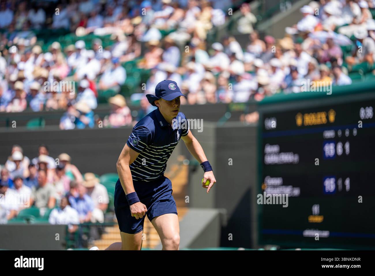 LONDON, ENGLAND - JUNE 30: ballboy during Wimbledon 2025 at All England ...