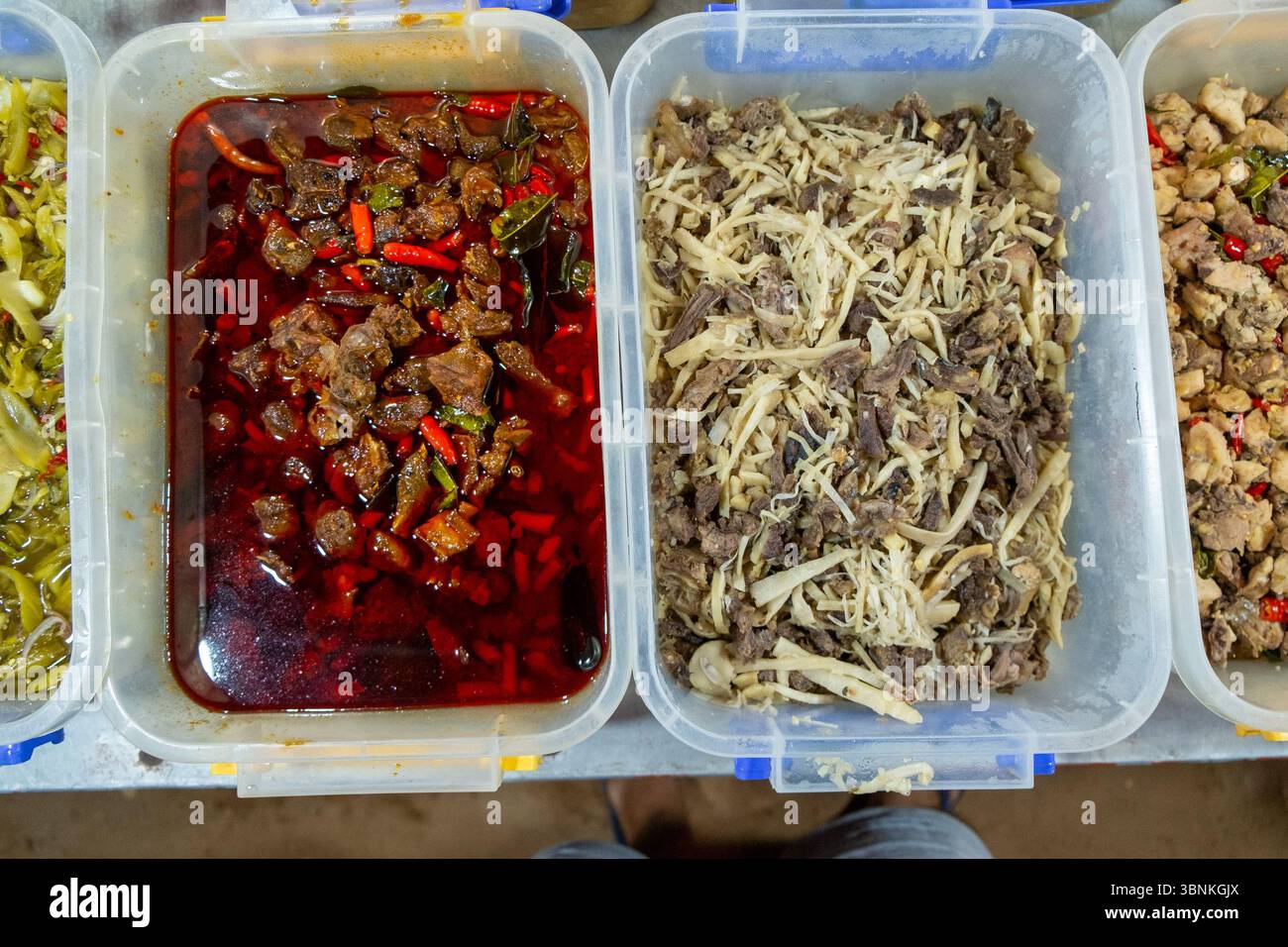 Traditional Asian Street Food in Plastic Containers Stock Photo - Alamy
