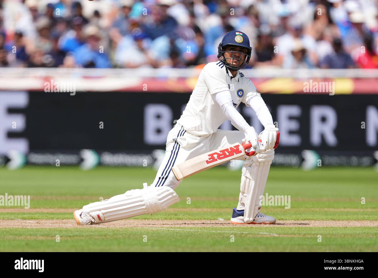 India's Shubman Gill batting on day two of the Second Rothesay Men's ...