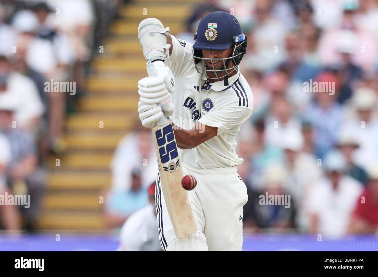 India's Washington Sundar bats on day two of the second cricket test ...