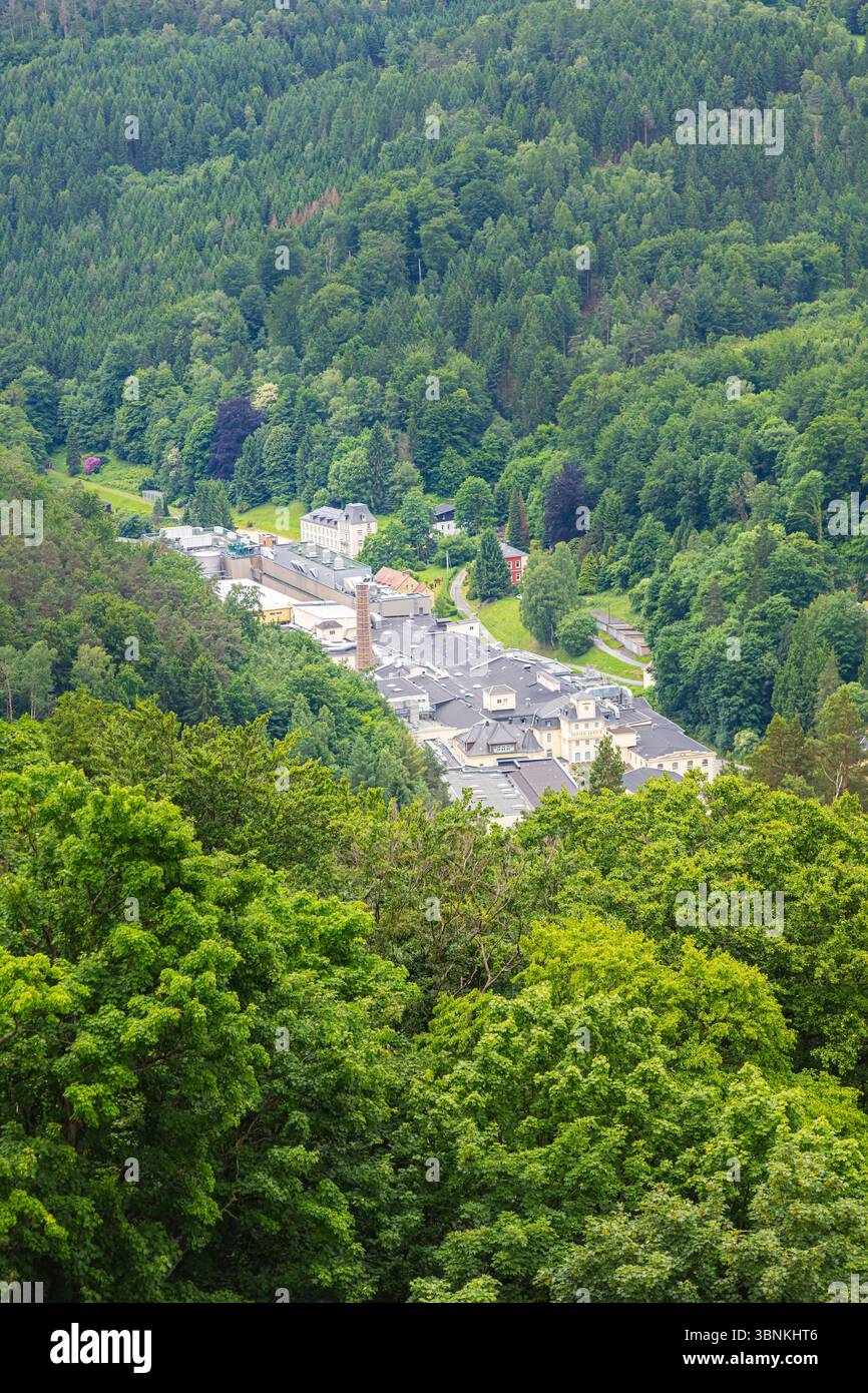 Königstein, Germany – 7. June 2025: Aerial view of the historic ...