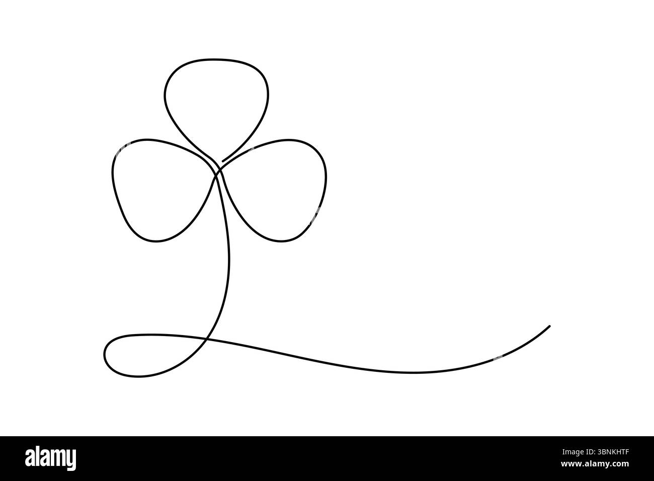 Shamrock line art vector illustration with simple botanical style and ...