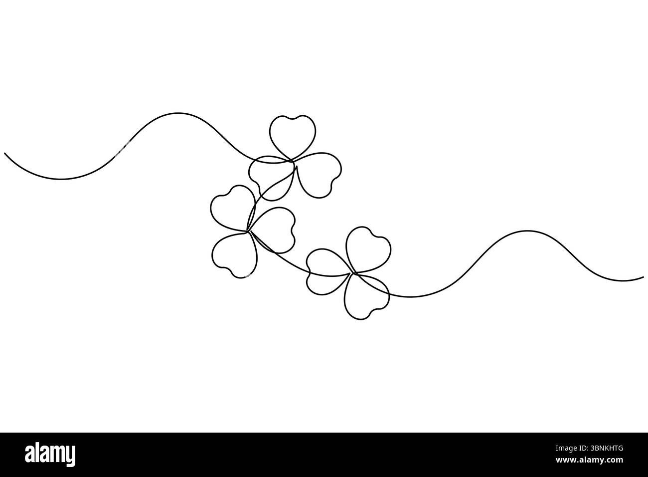 Shamrock line art vector illustration with simple botanical style and ...