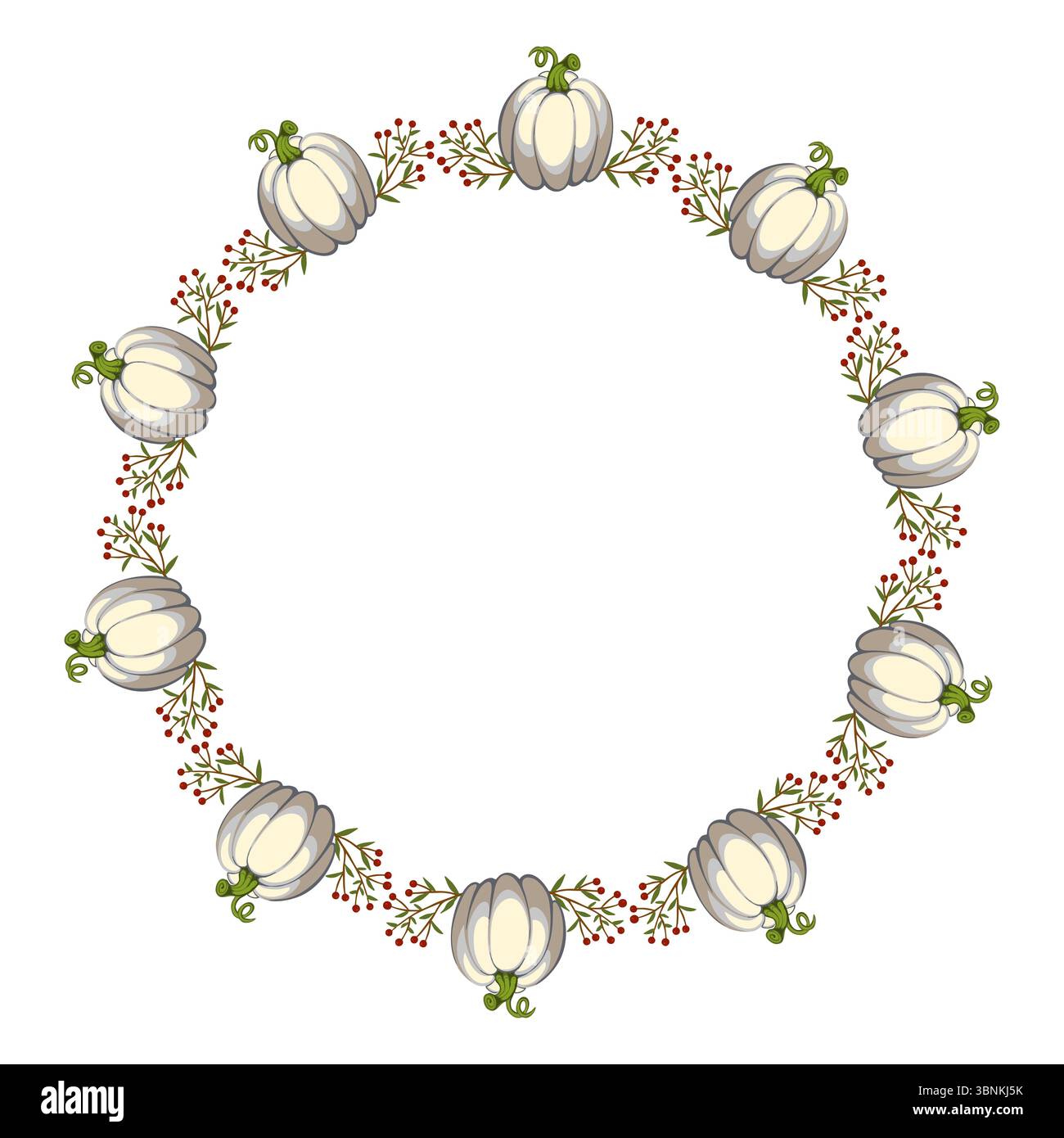 Pumpkin circle frame. The round border is made of autumn pumpkins ...