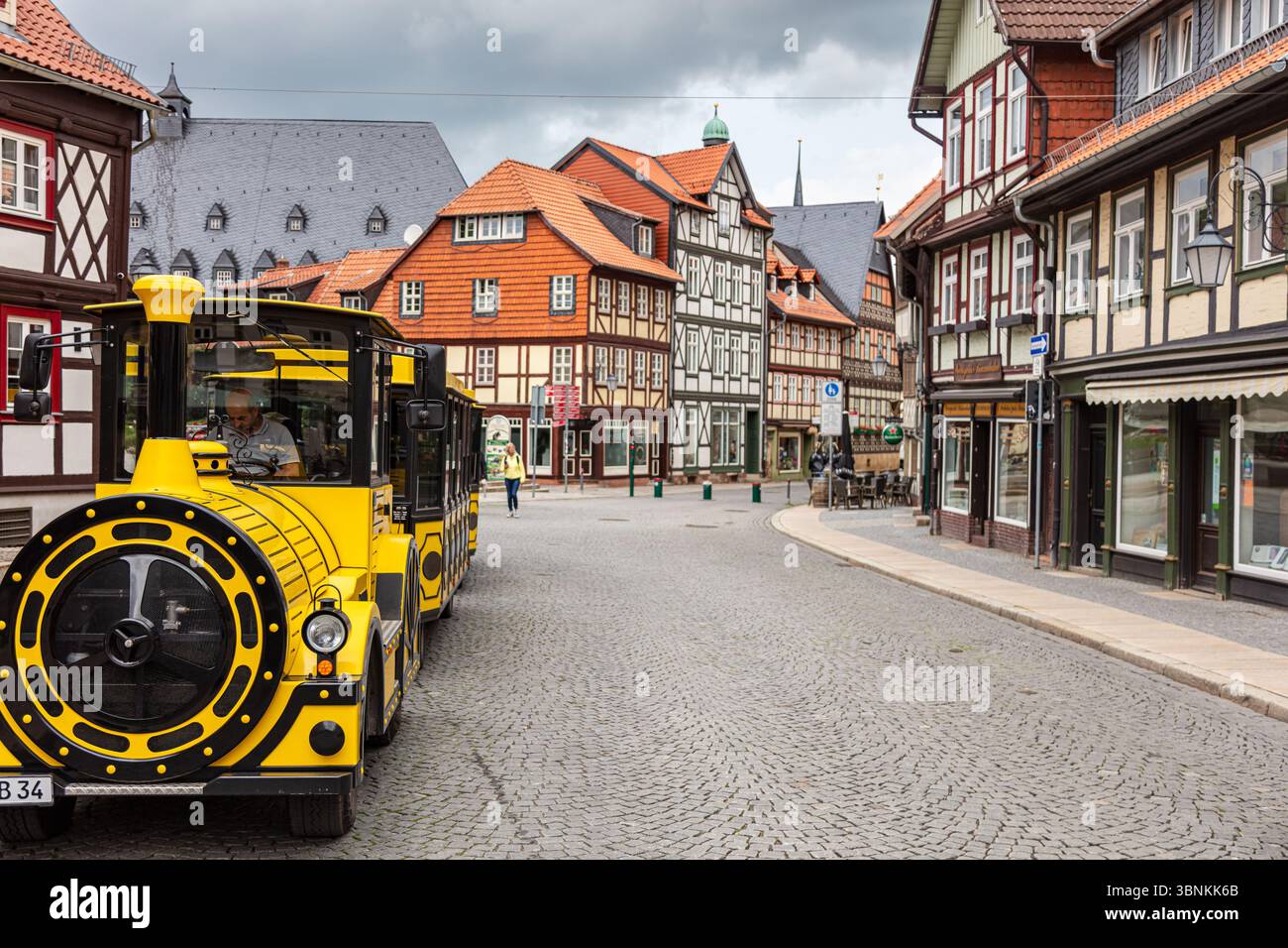 Wernigerode, Germany – 11. June 2025: Bright yellow tourist train ...