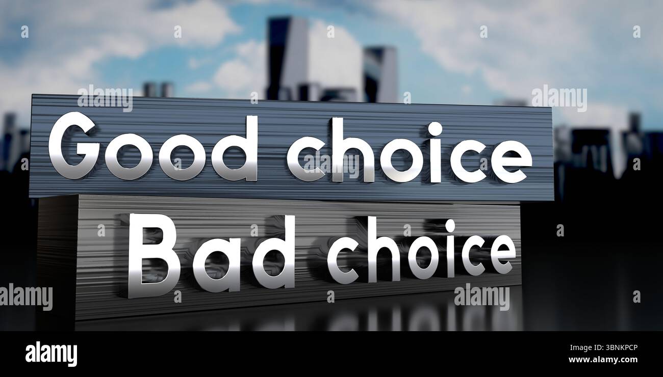 Good choice, bad choice - metal blocks and skyscrapers - 3D ...