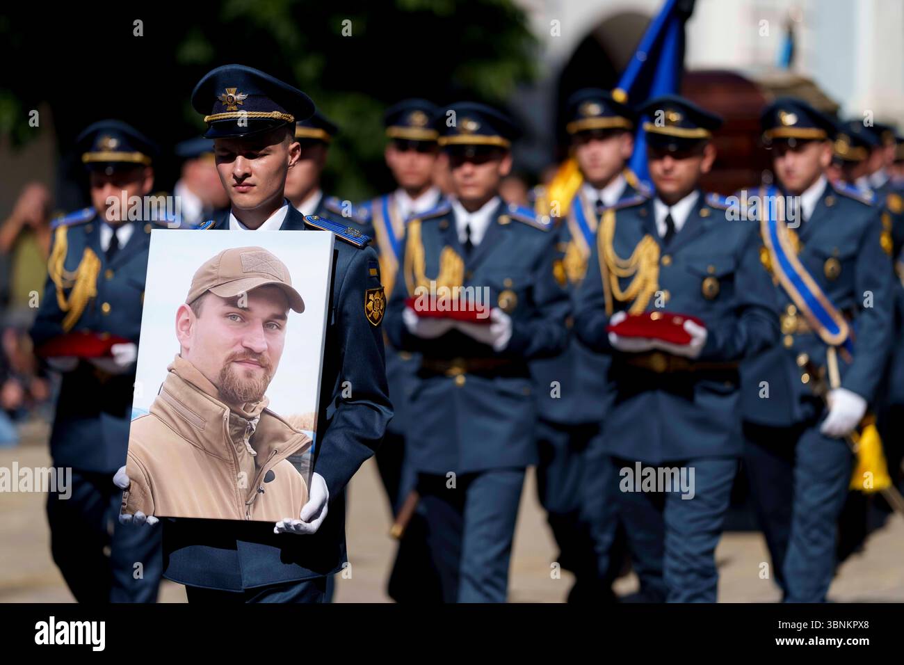 Funeral ceremony of F-16 pilot 1st Class Lt. Col. Maksym Ustymenko ...