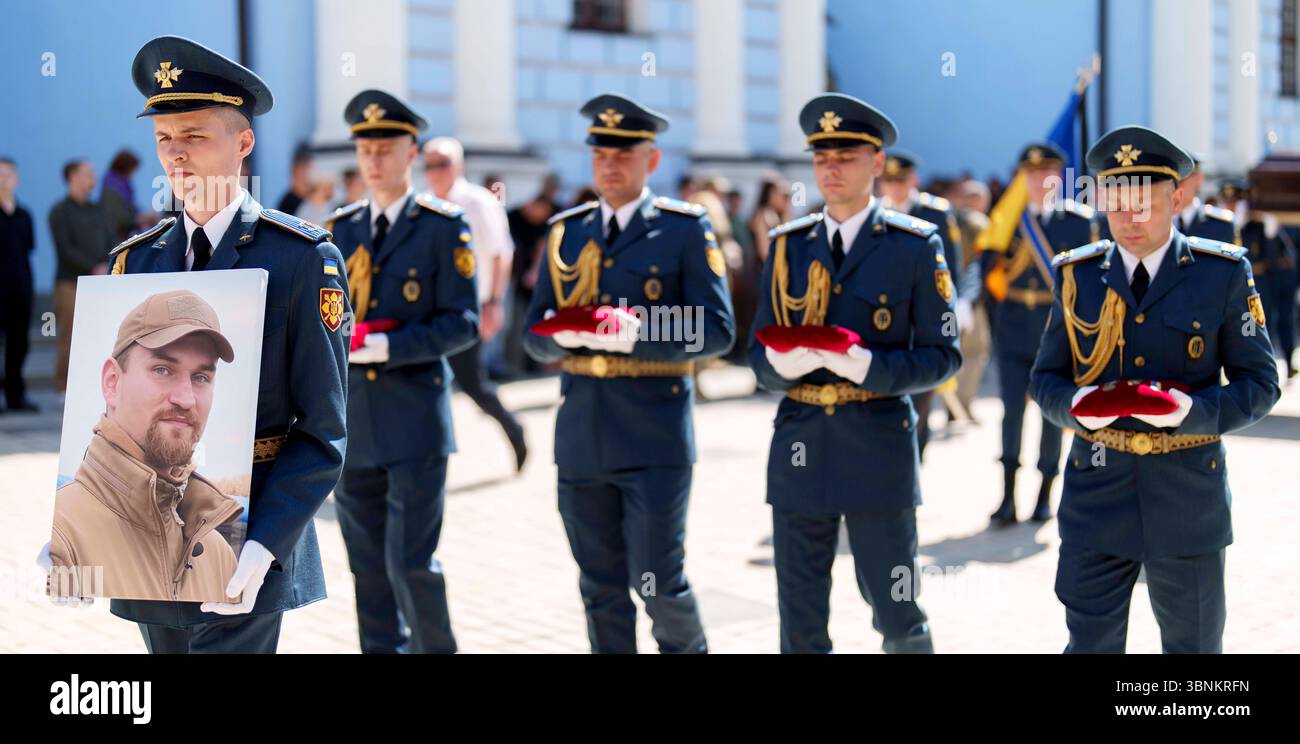 Funeral ceremony of F-16 pilot 1st Class Lt. Col. Maksym Ustymenko ...