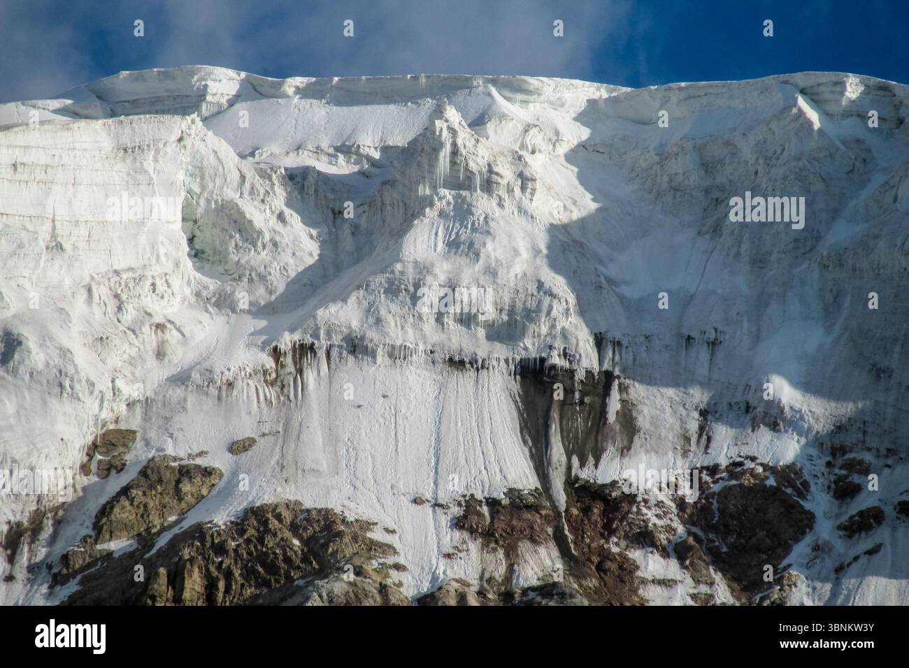 Snow-covered mountains around Lenin Peak or Ibn Sina Avicenna Peak ...