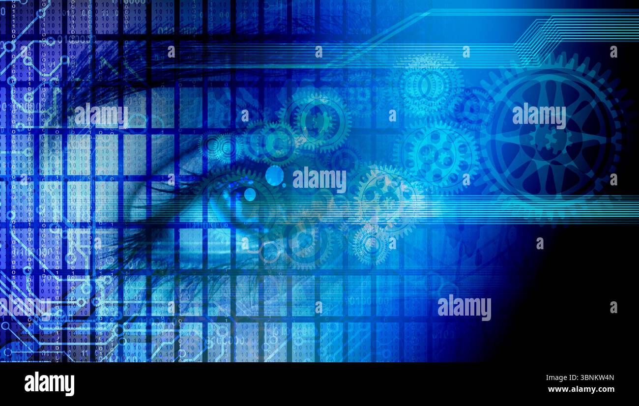 Abstract Artificial intelligence. Technology web background. Virtual ...