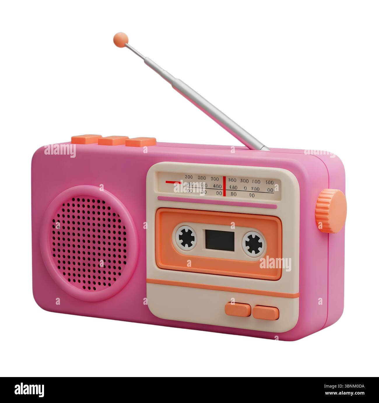 classic radio minimalist 3D rendering in a soft and smooth renderer ...