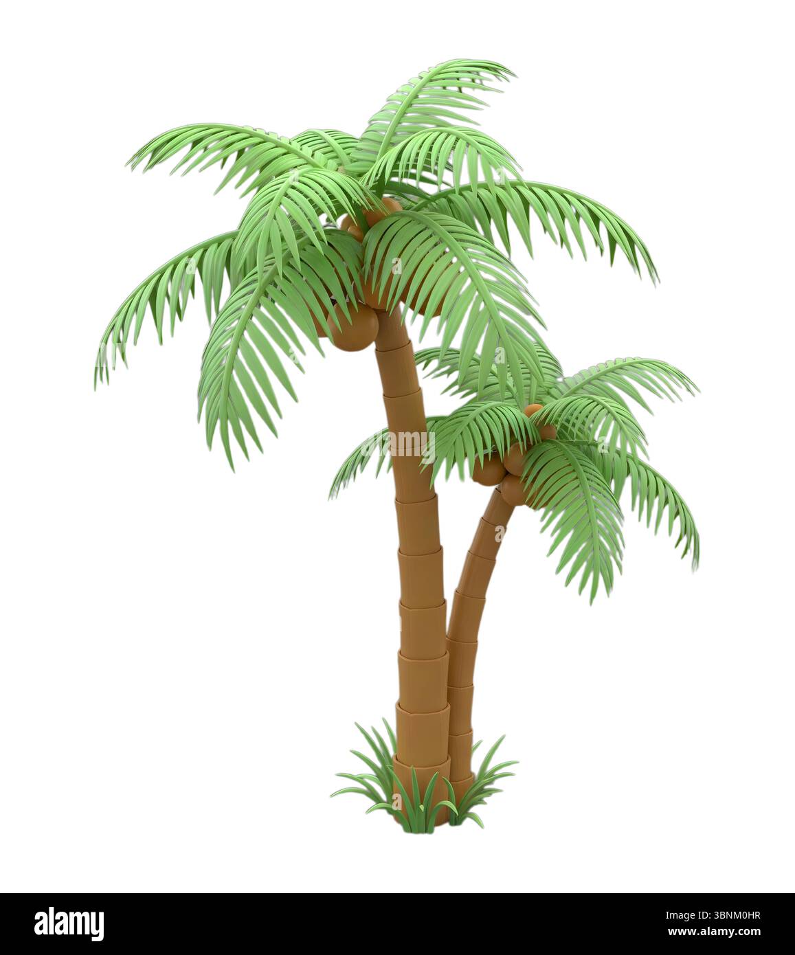 coconut tree minimalist 3D rendering in a soft and smooth renderer ...