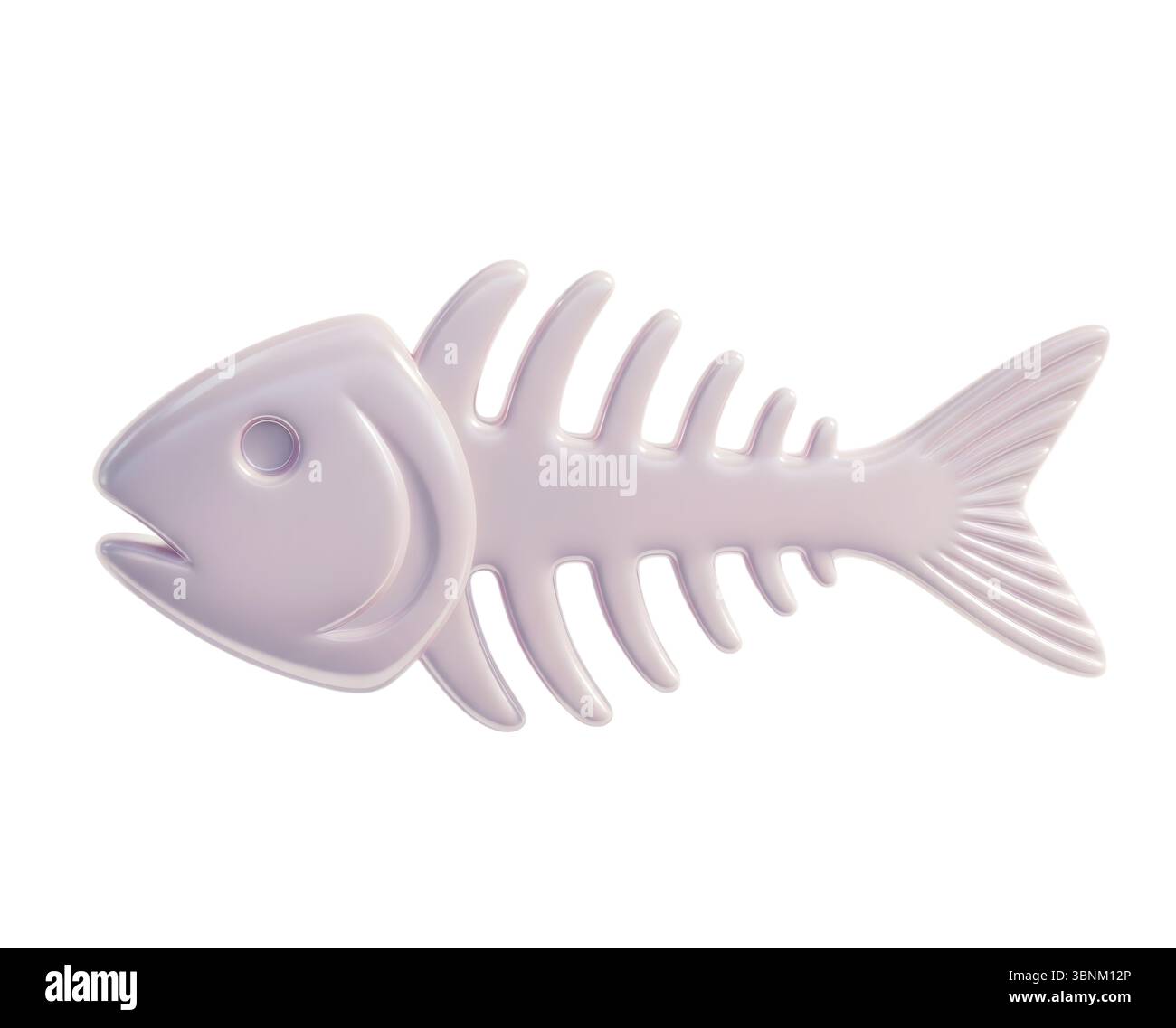 fishbone minimalist 3D rendering in a soft and smooth renderer Stock ...
