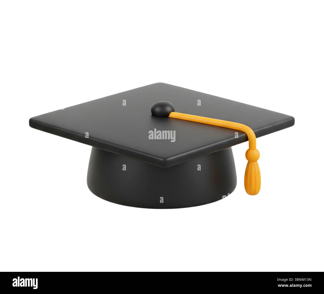 graduation cap minimalist 3D rendering in a soft and smooth renderer ...