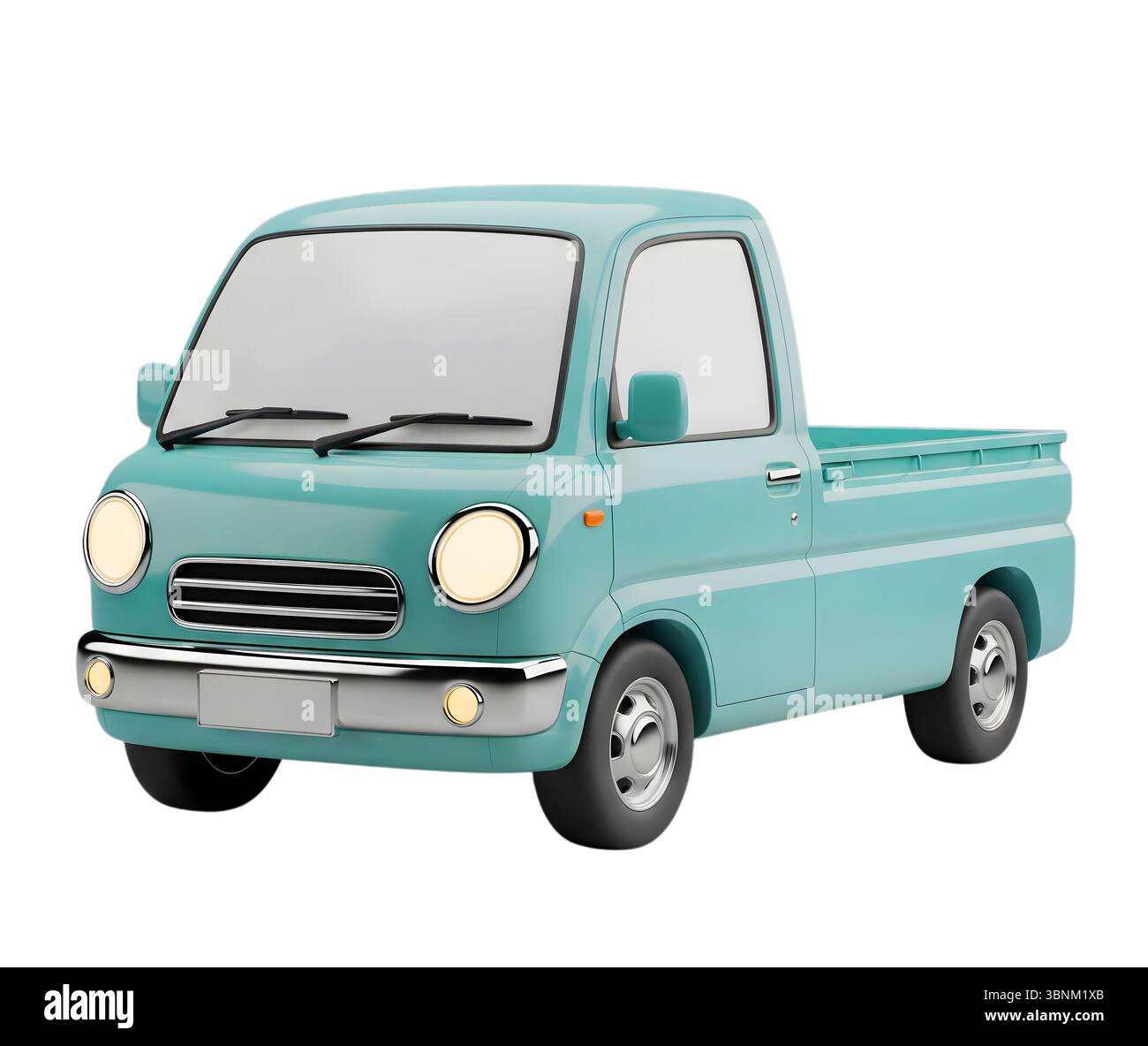 pickup truck minimalist 3D rendering in a soft and smooth renderer ...