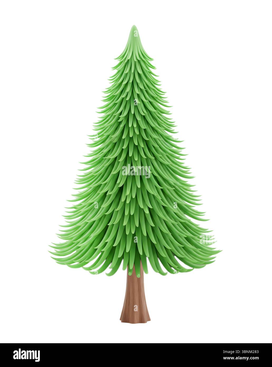 pine tree minimalist 3D rendering in a soft and smooth renderer Stock ...