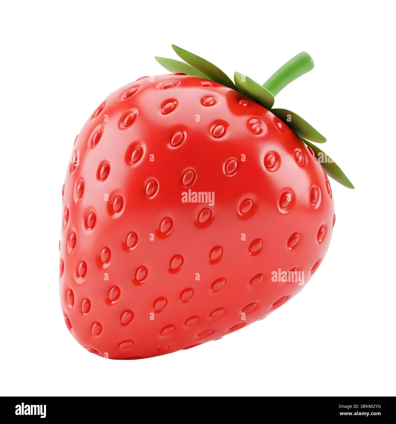 strawberry minimalist 3D rendering in a soft and smooth renderer Stock ...