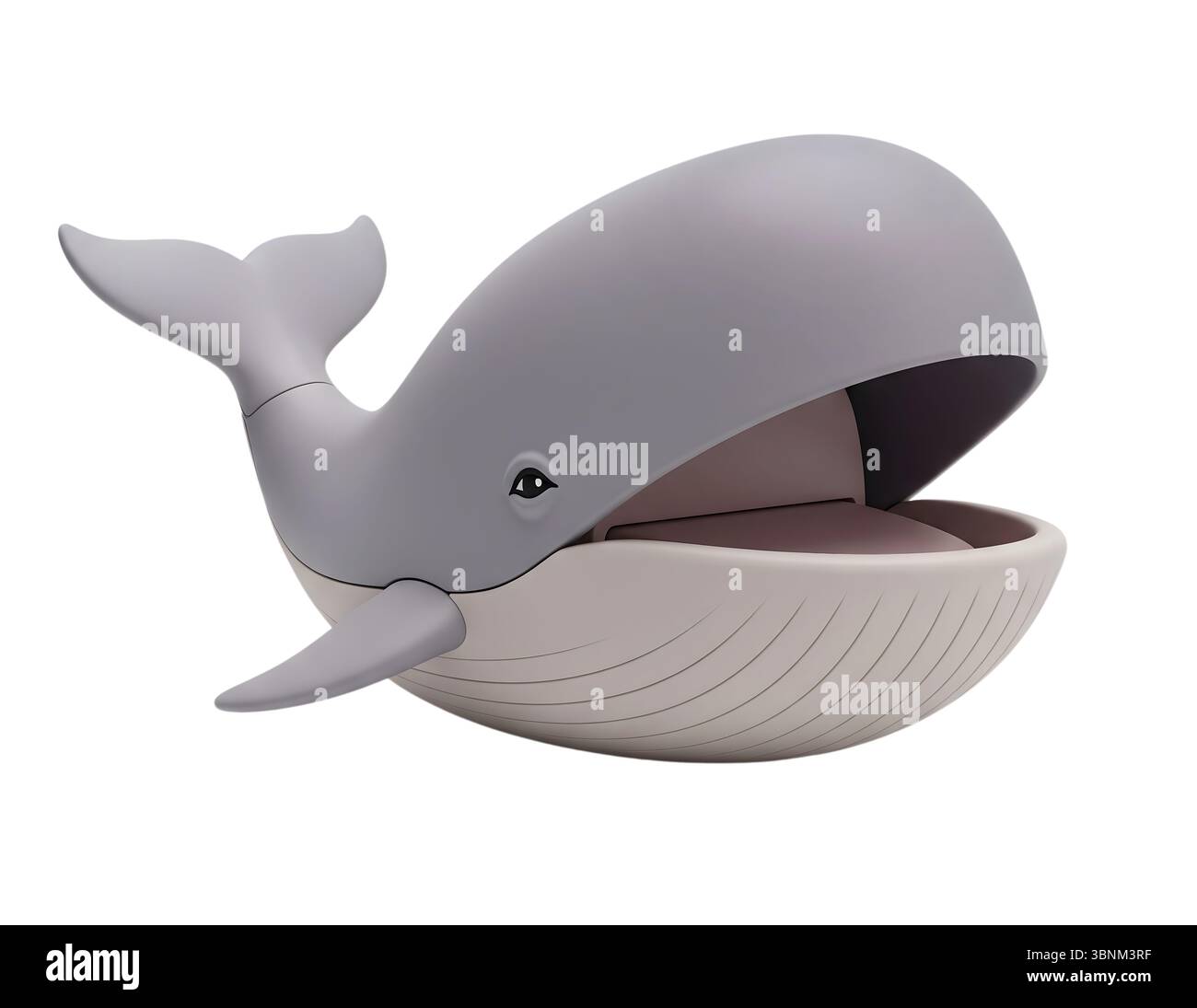 Cute whale minimalist 3D rendering in a soft and smooth renderer Stock ...