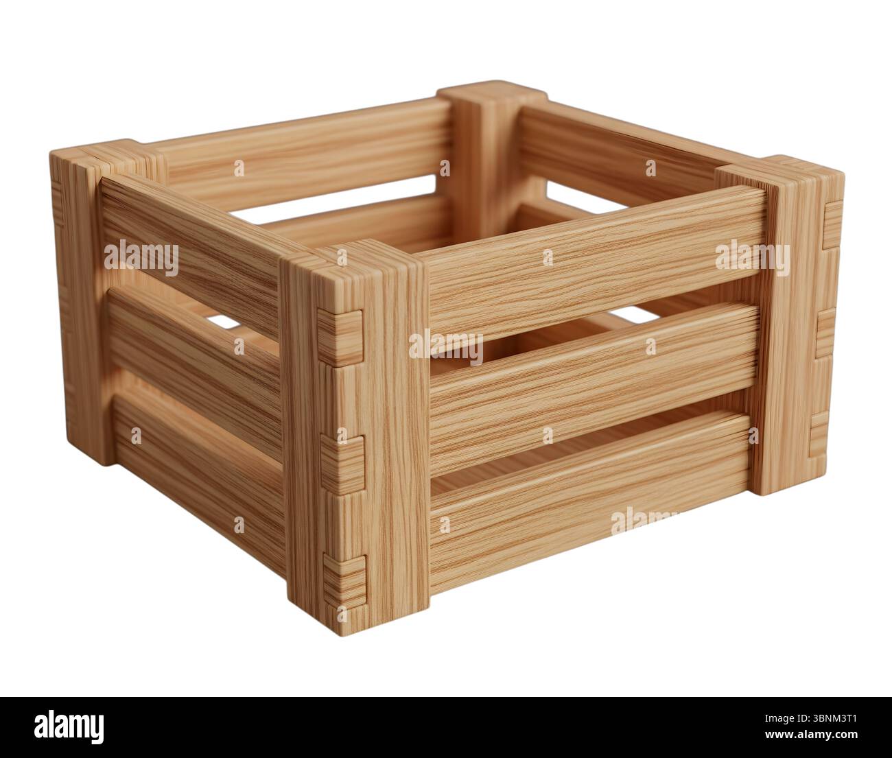 wooden crate minimalist 3D rendering in a soft and smooth renderer ...