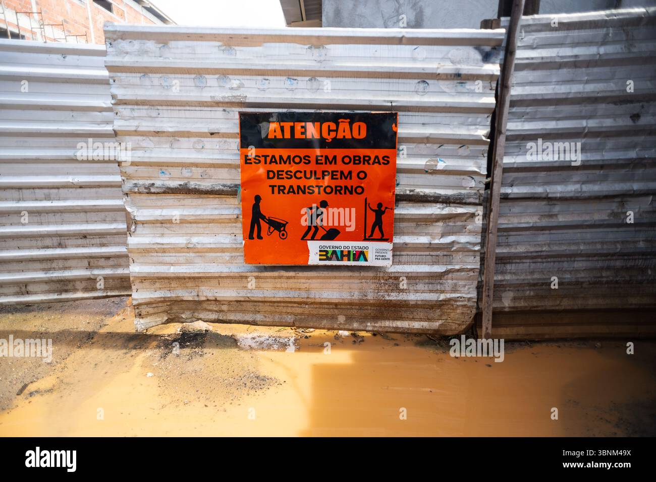 Warning sign saying Attention, we are under construction, sorry for the ...