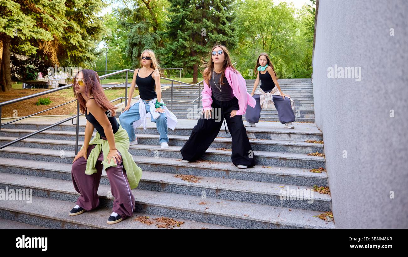 Street geometry. Youthful dancers performing vibrant street ...