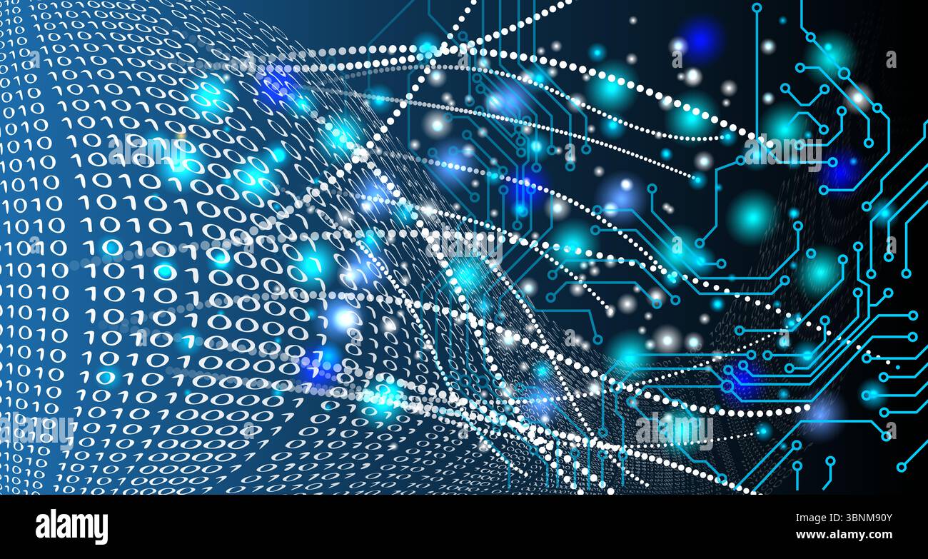 Abstract Artificial intelligence. Technology web background. Virtual ...