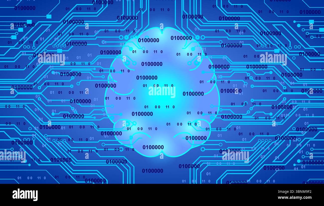 Abstract Artificial intelligence. Technology web background. Virtual ...