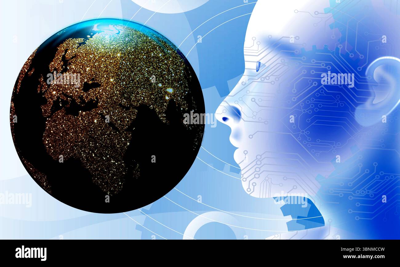 Vector illustration circuit board and hexagons background. Hi-tech digital technology and ...